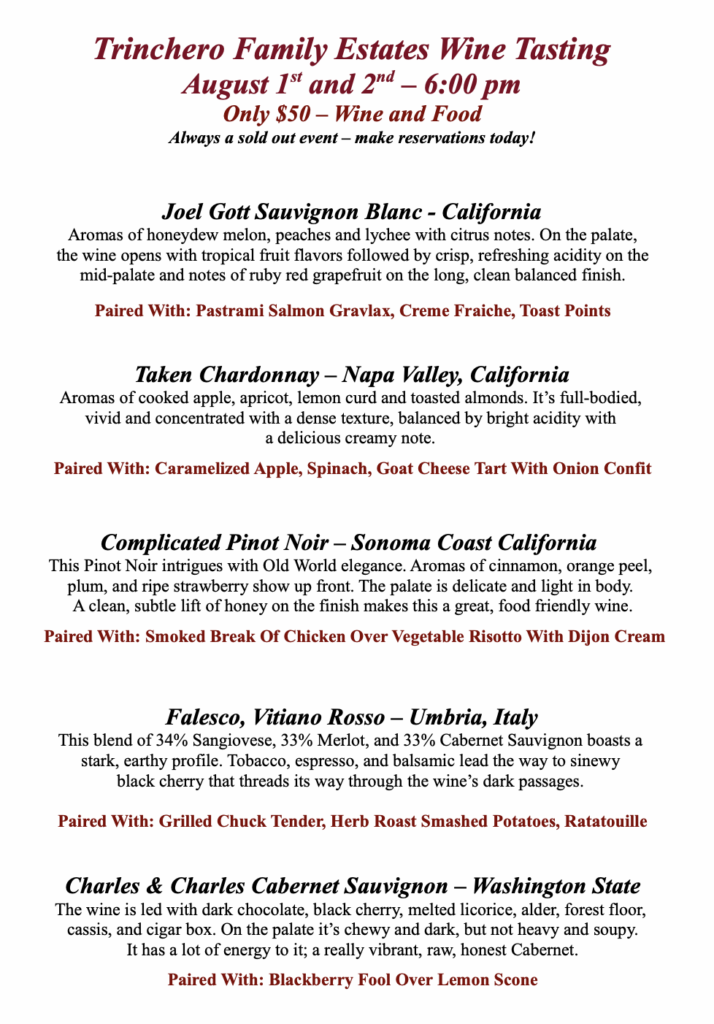 Trinchero Family Estates Wine Tasting - The County Cork Wine Pub